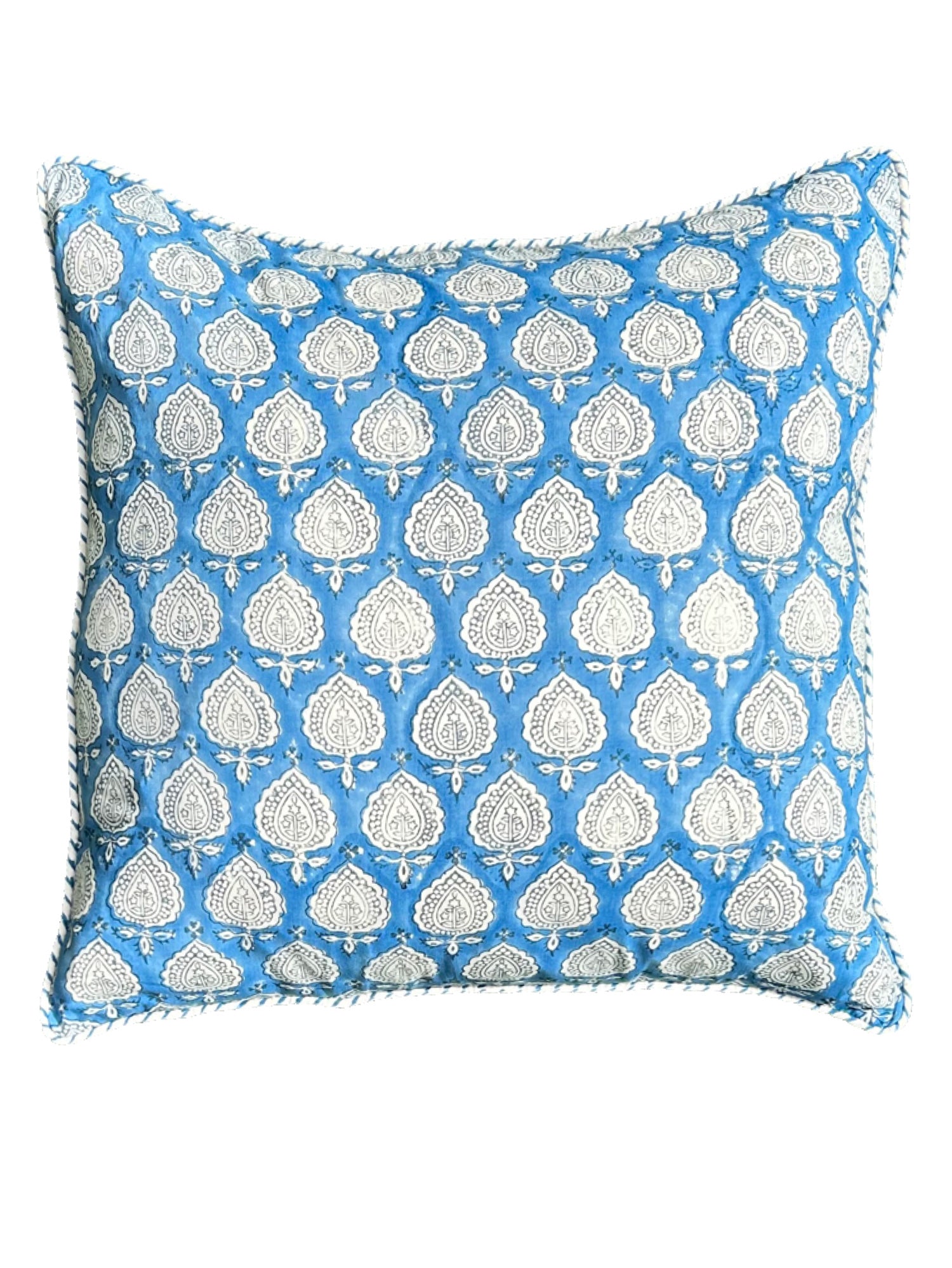 MID BLUE SHIELD CUSHION – KaHo Prints